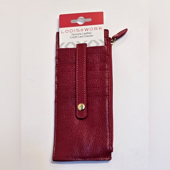 Lodis | Bags | Lodis Leather Long Stacker Credit Card Wallet Slim Red ...